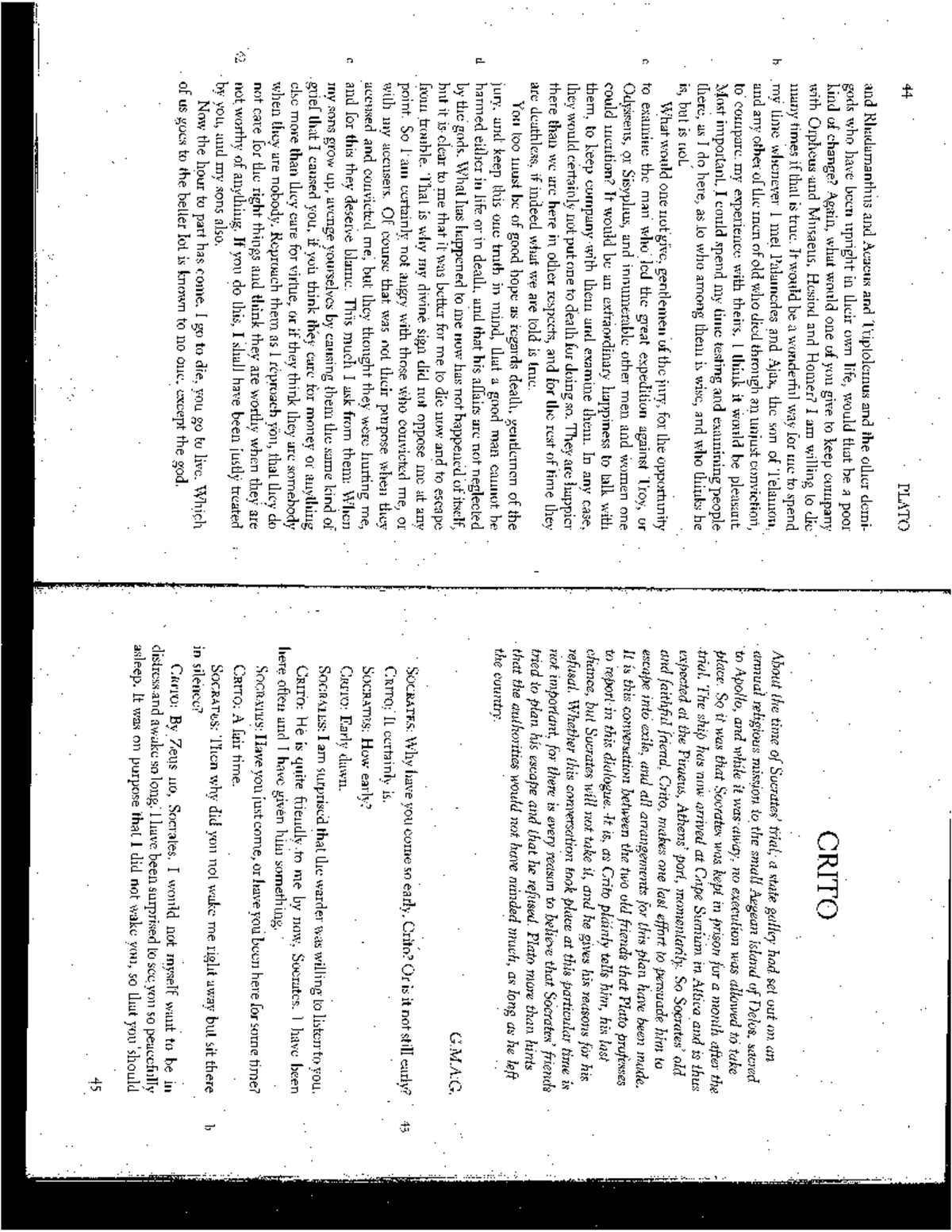 Comprehensive Analysis of Socratic Dialogue in PLATO CRITO - Studocu