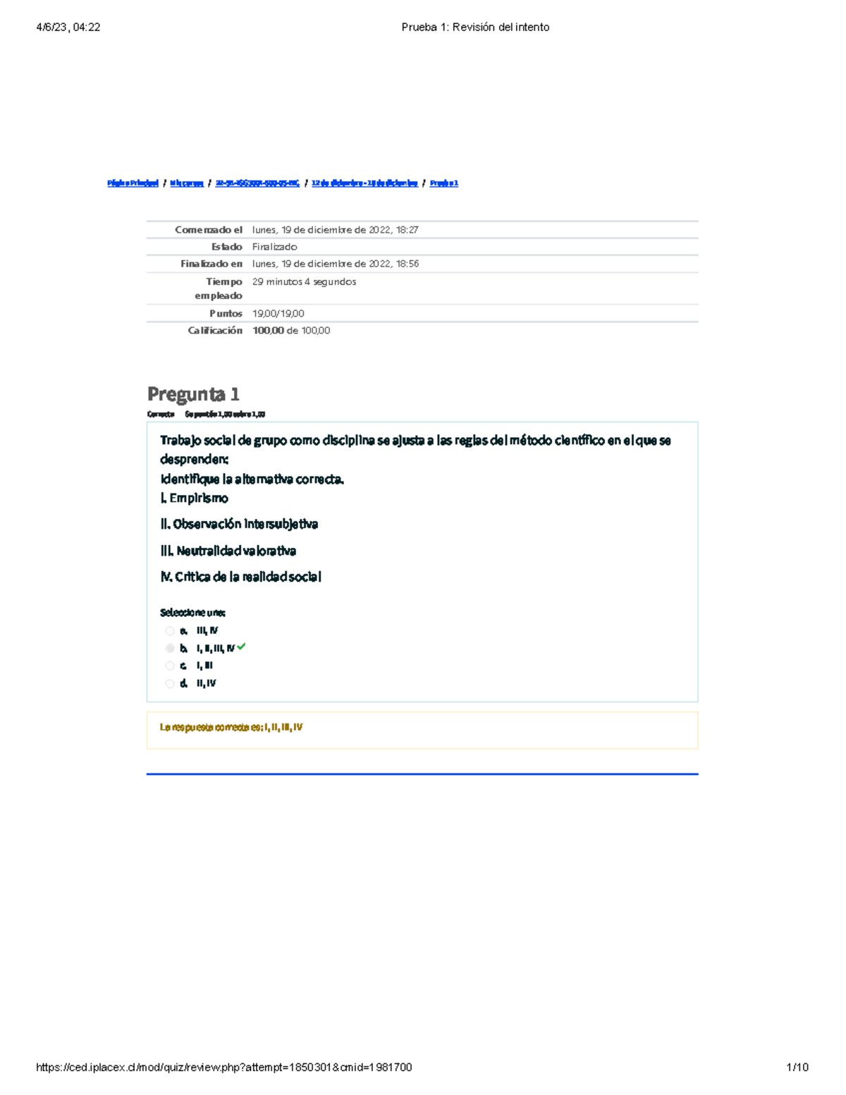 Prueba 1 Trabajo Social CON Grupos - Página Principal / Mis cursos / 22 ...