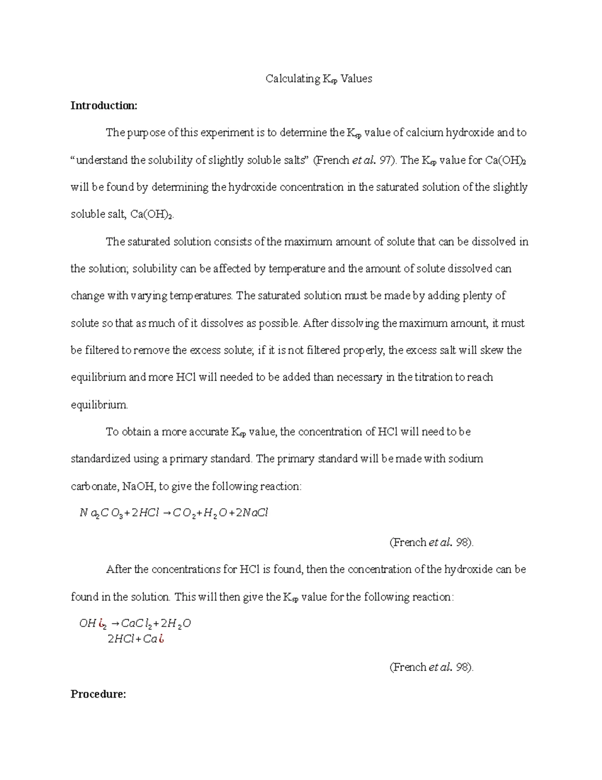 CHE 113 Lab Report: Potassium Iodide & Hydrogen Peroxide Decomposition ...