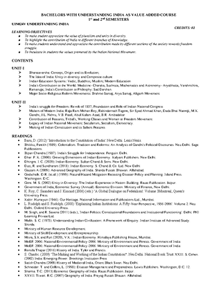 UI ist sem1 - Understanding india BG ist semester - 1 UNIT-I ...