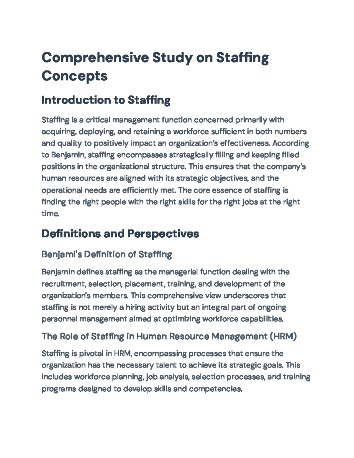 Comprehensive Guide to Staffing Functions and Strategies in HRM ...