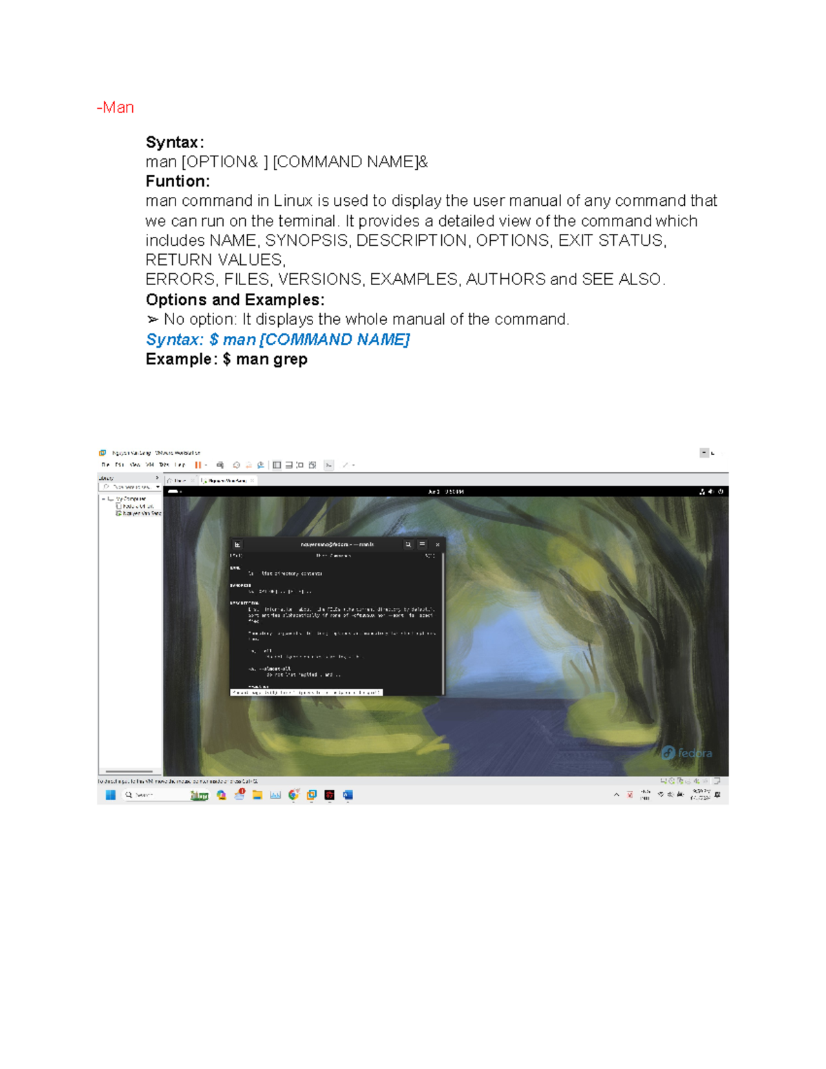 Lab2osg -Man Syntax: man [OPTION& ] [COMMAND NAME]& Funtion: man ...