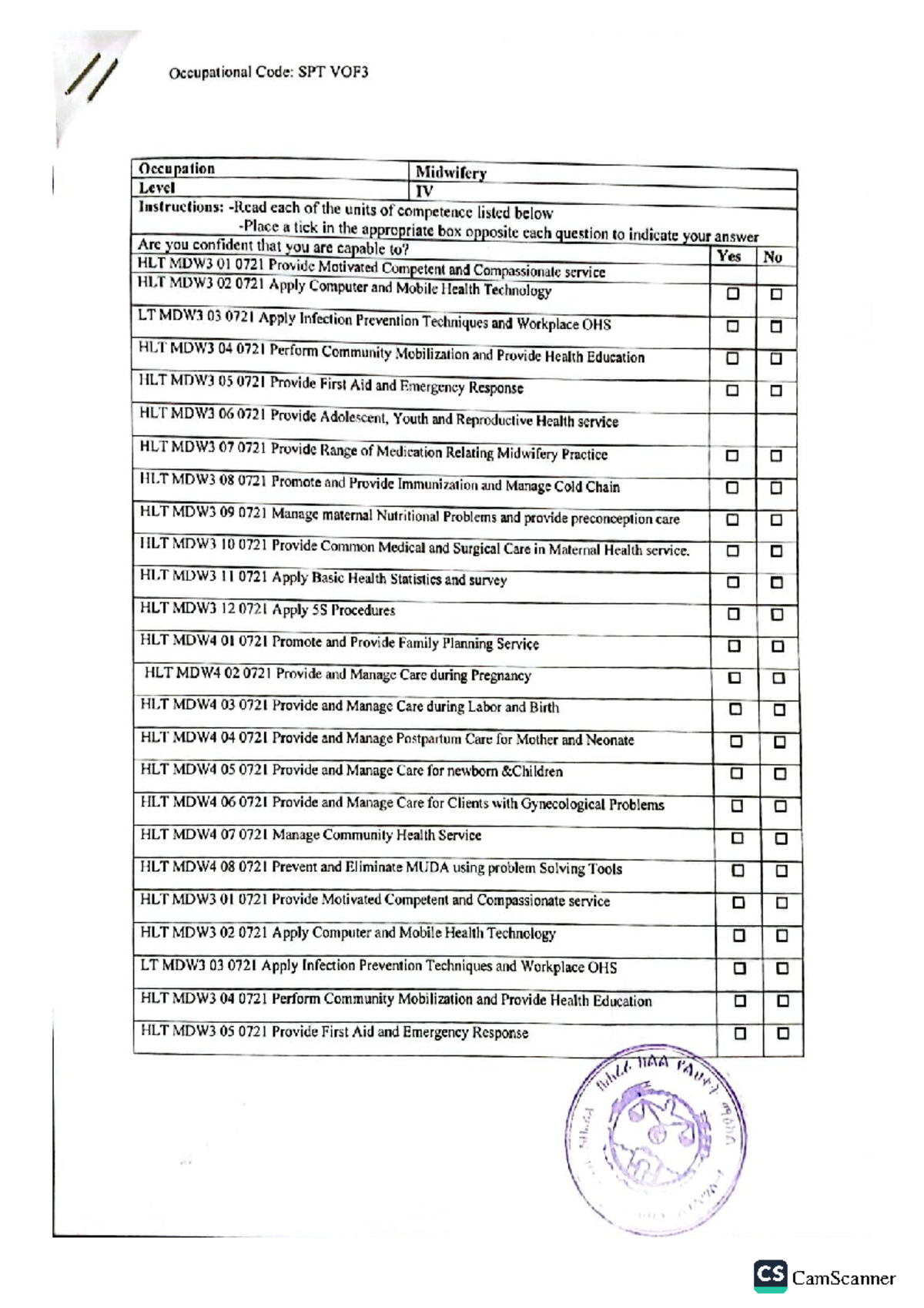 Unit of Competence Guidelines for COC Exams in Nursing and Health ...