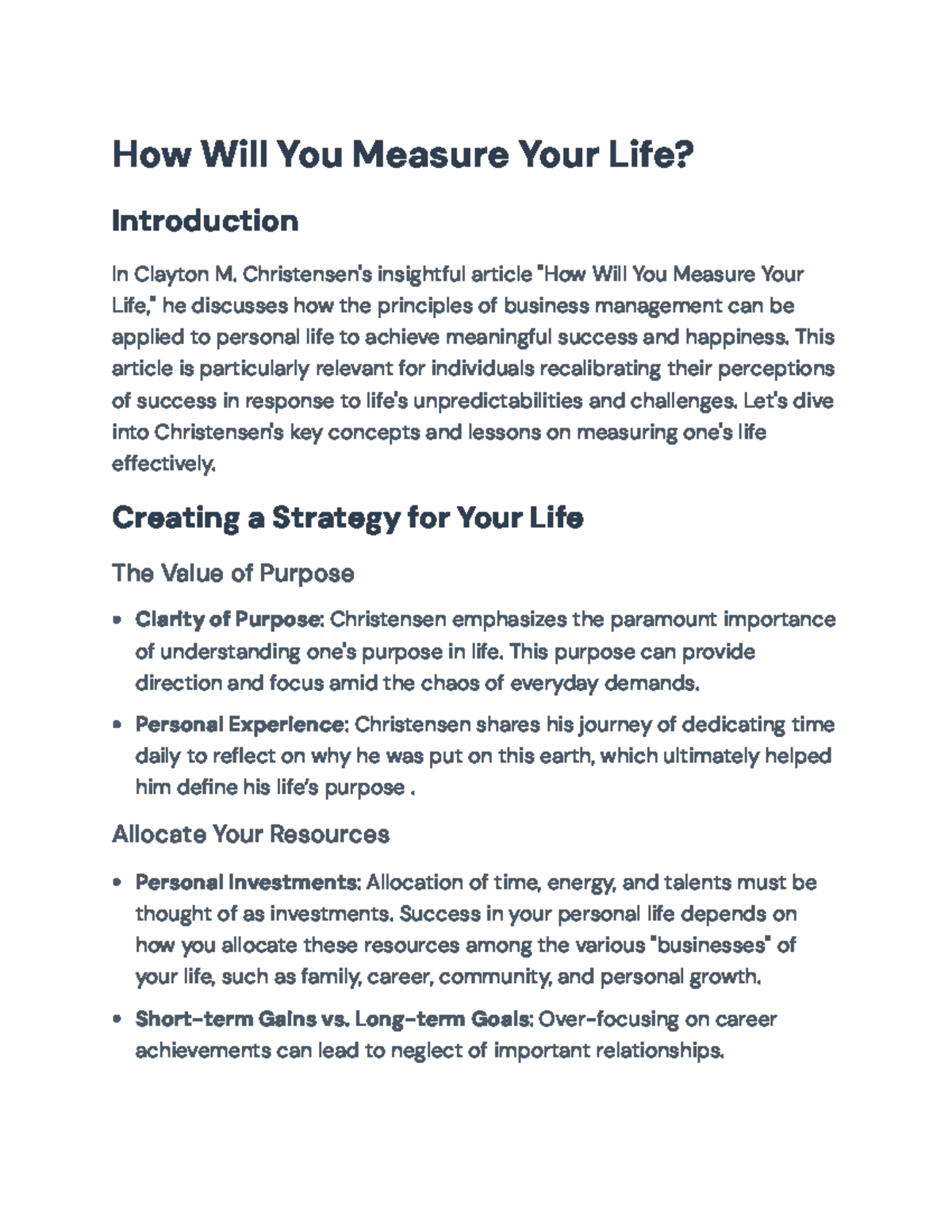 How to Measure Your Life: Insights from Clayton M. Christensen - How ...