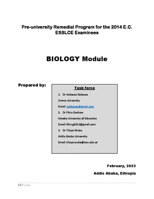 Biology Remedial Module - PRE-UNIVERSITY REMEDIAL PROGRAM FOR THE 2014 ...