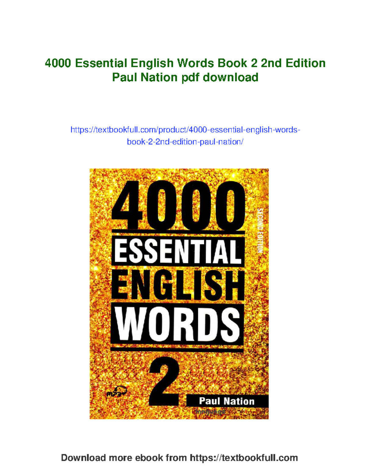 Essential English Words Book 3 2nd Ed. by Paul Nation - PDF Download ...