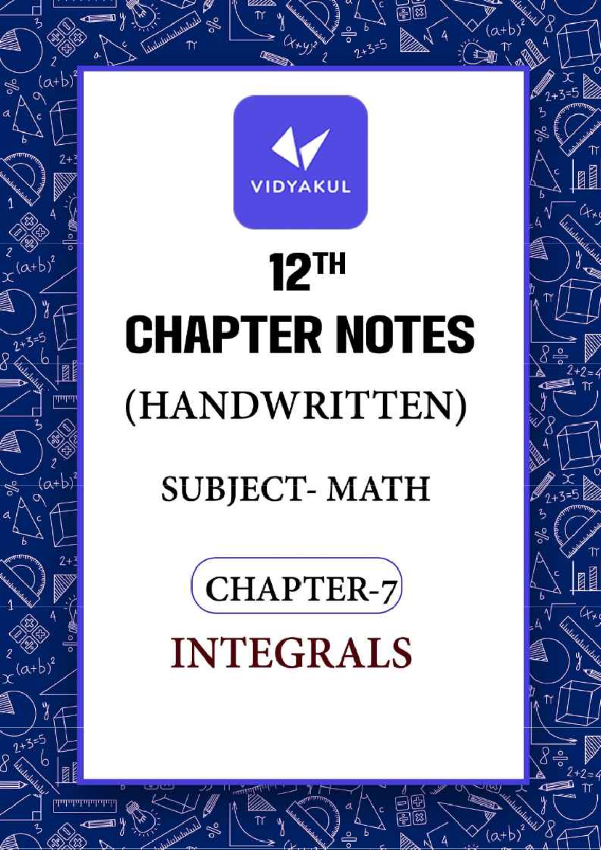 82815 - math formula sheet - TY 3 x 2 VIDYAKUL 12TH TY CHAPTER NOTES ...