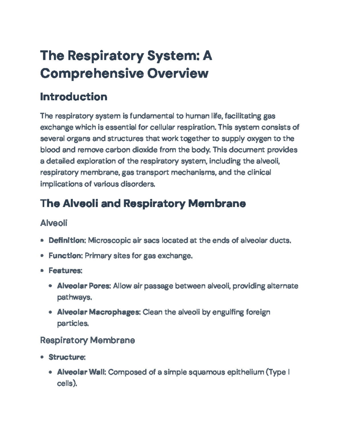 Detailed Overview of the Respiratory System: Anatomy and Disorders ...