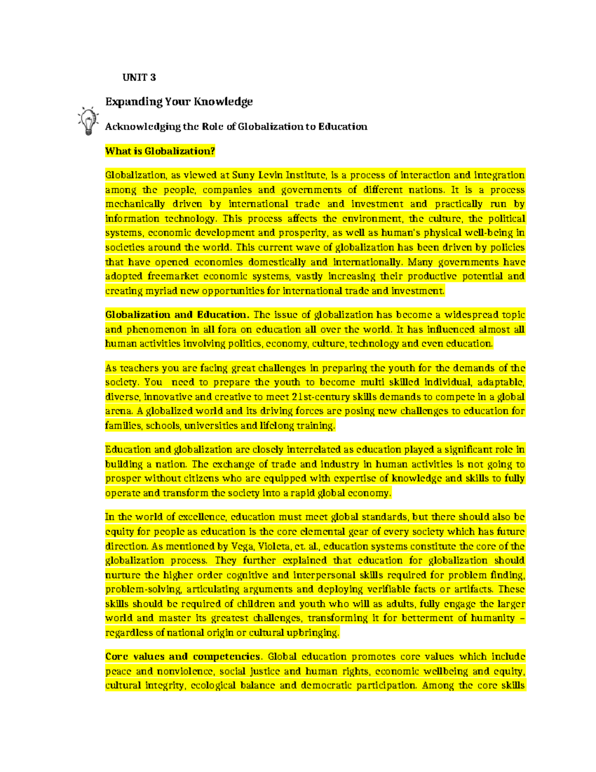 Prof Ed 1 - Unit 3: Globalization and Multicultural Education Review ...