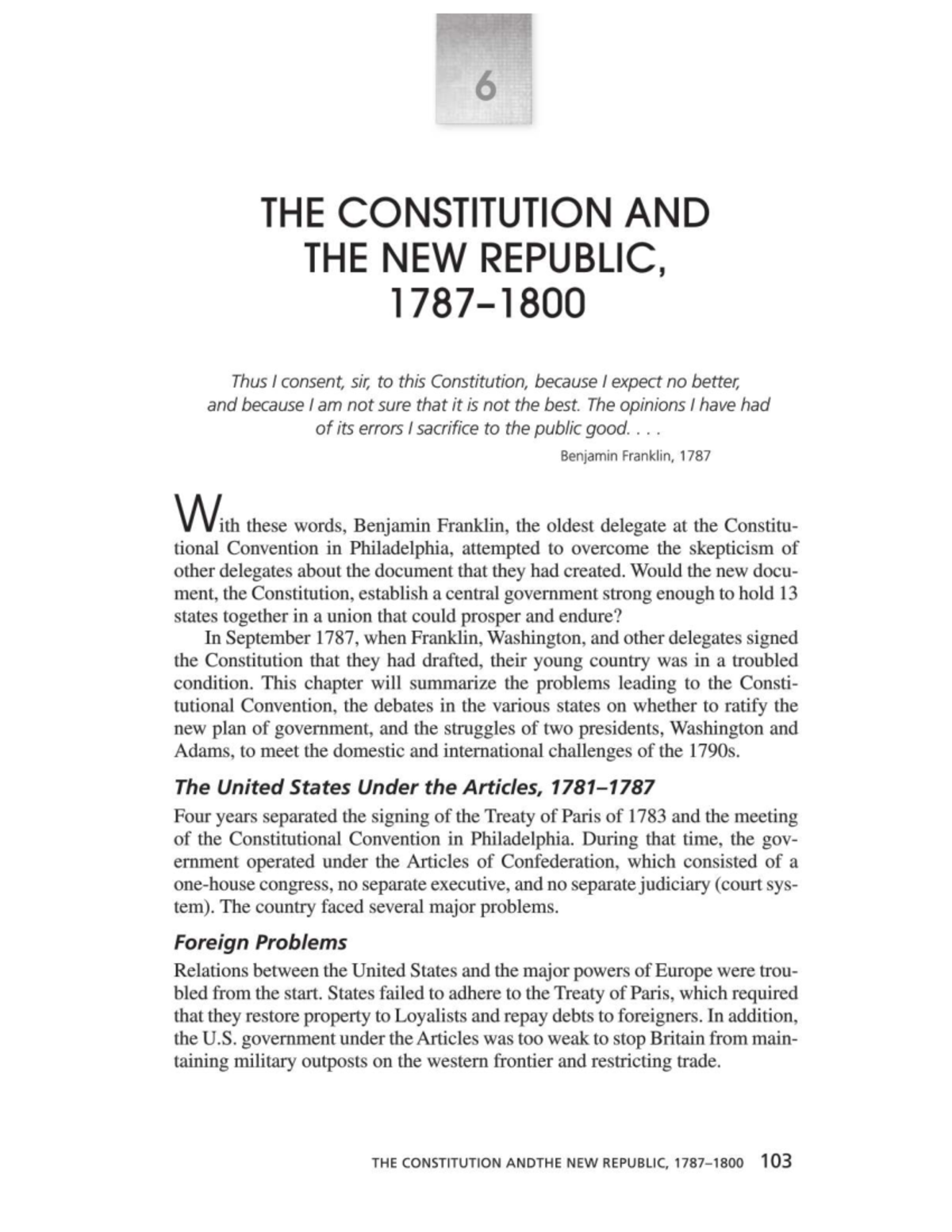 AP U.S. History: Chapter 6 - The Constitution and the New Republic ...