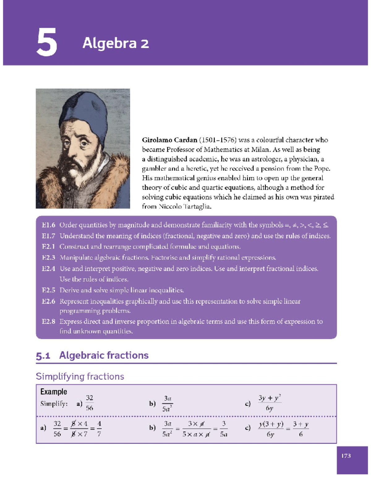 Algebra 2: Exploring Girolamo Cardan's Contributions and Concepts - Studocu