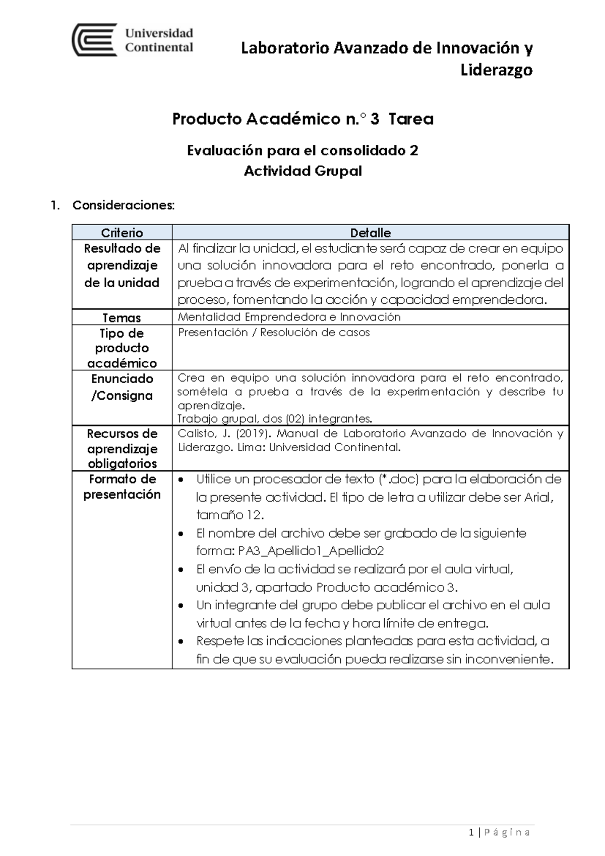 PA03 Tarea de Innovación y Liderazgo: Evaluación y Prototipo Grupales - Studocu