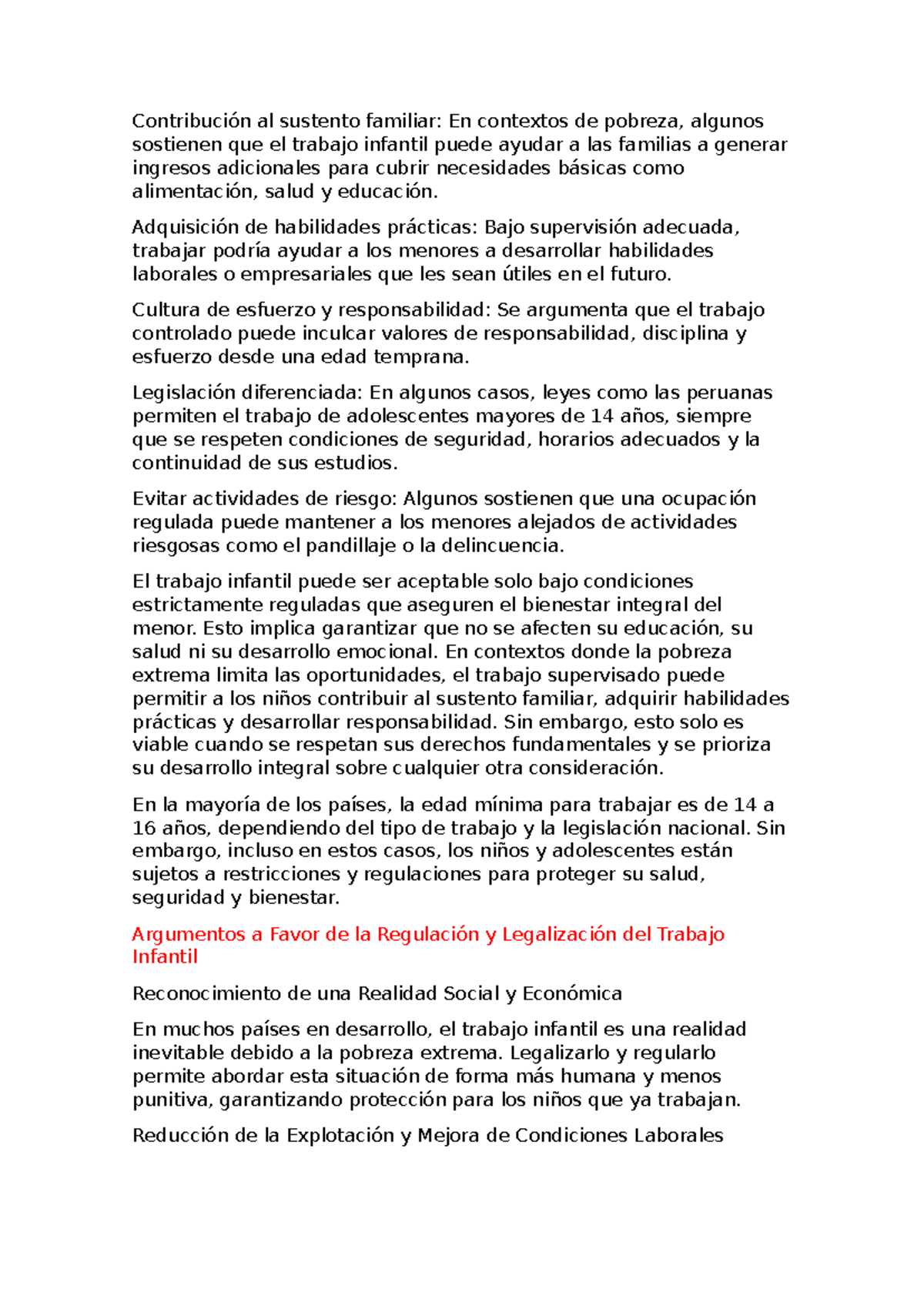 Trabajo infantil - trab - Contribución al sustento familiar: En ...