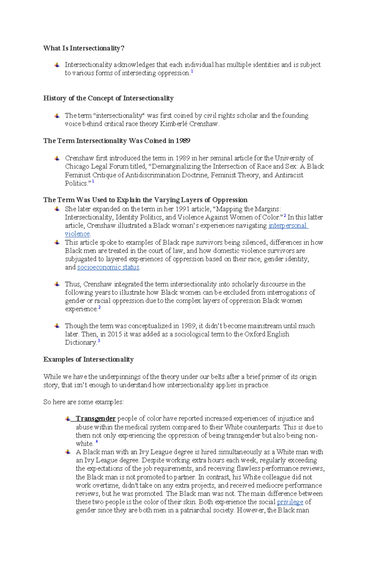 Intersetionality - Intersectionality is a critical framework for ...