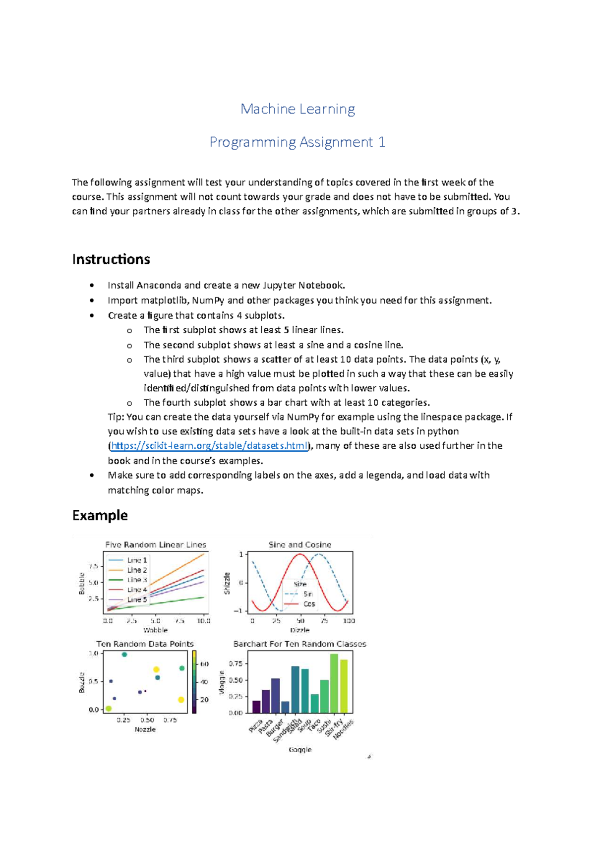 ML Programming Assignment 1: Subplot Creation in Python - Studeersnel