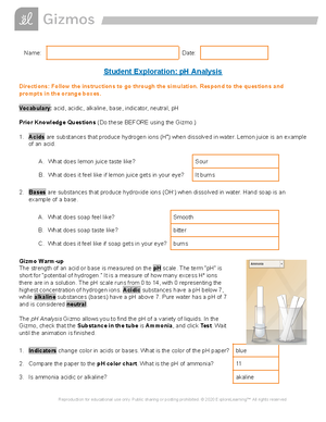 buildiing dna gizmo answers - Name: Date: Student Exploration: Building ...