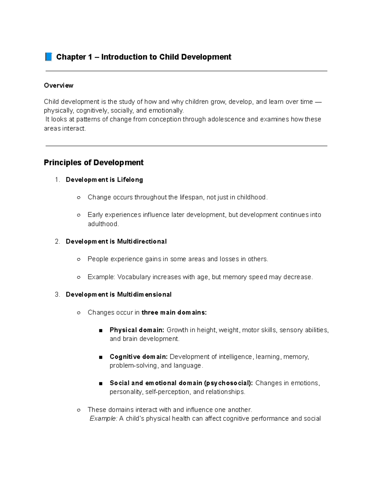 Chapter 1: Overview of Child Development - Key Concepts and Principles ...