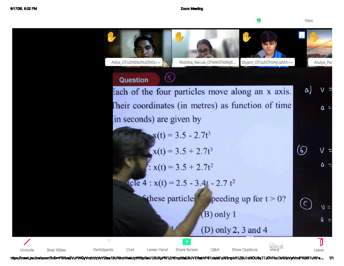 Physics Quiz: Particle Motion Analysis (OTM4OTk0MjE) - Studocu