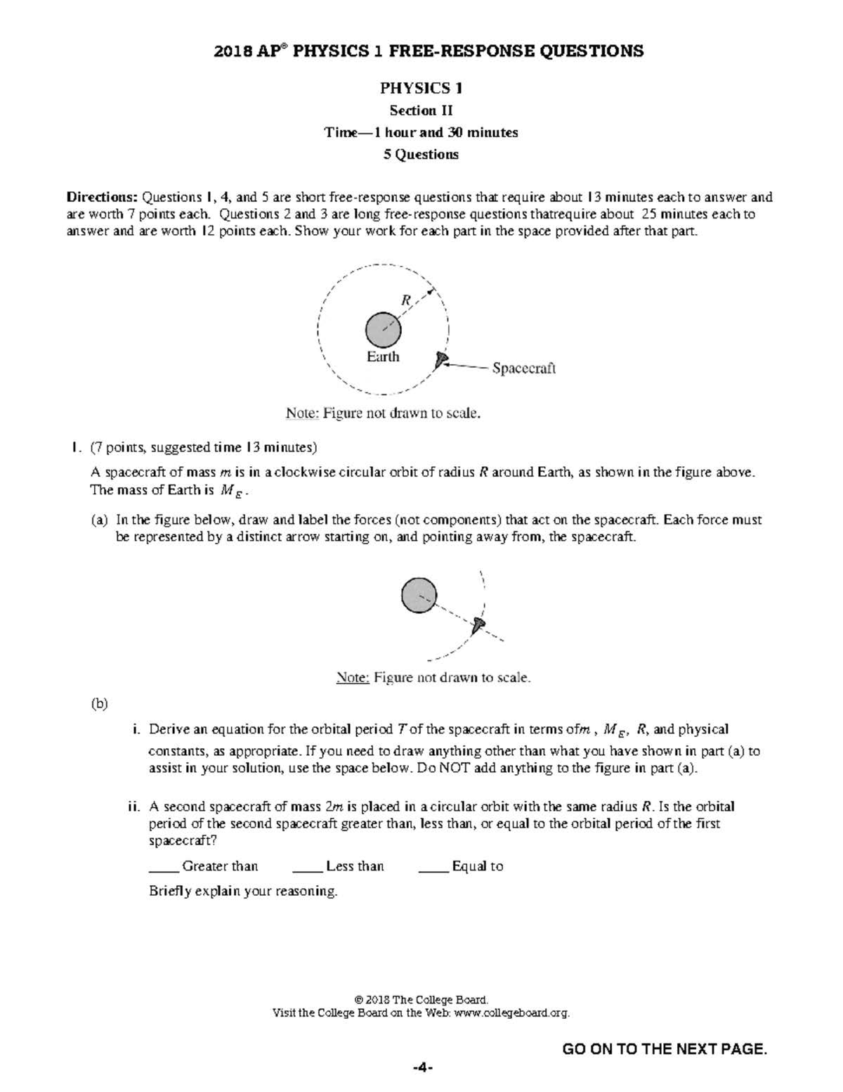 2018 AP PHYSICS 1 Section II Exam Questions and Solutions - Studocu