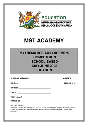 Grade 10 JS Term 2 Assignment 2024 - Johannesburg South District ...