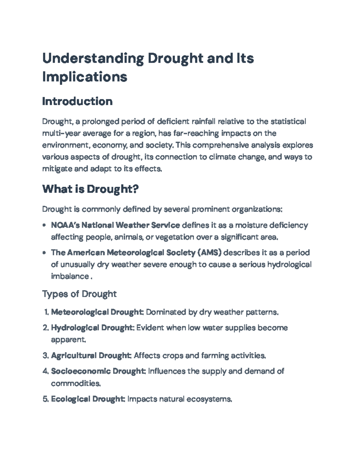 Understanding Drought: Climate Change Impacts & Mitigation Strategies ...