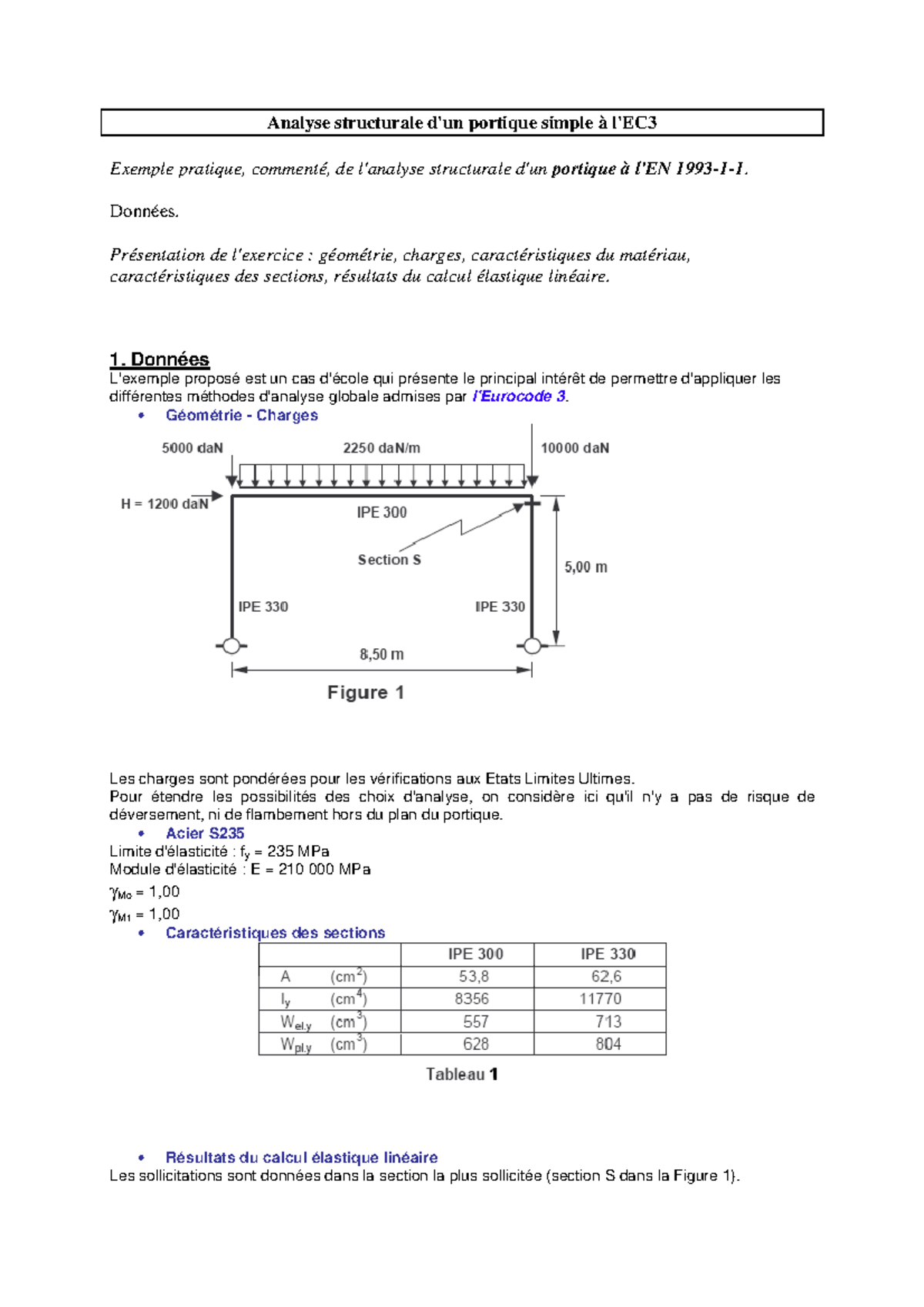 Analyse Structurale d'un Portique Simple selon EC3 - Y. Galea Compress ...