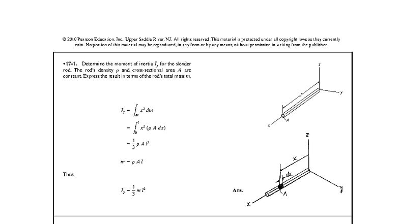Chapter 17 - Moment of Inertia Calculations for Various Shapes - Studocu