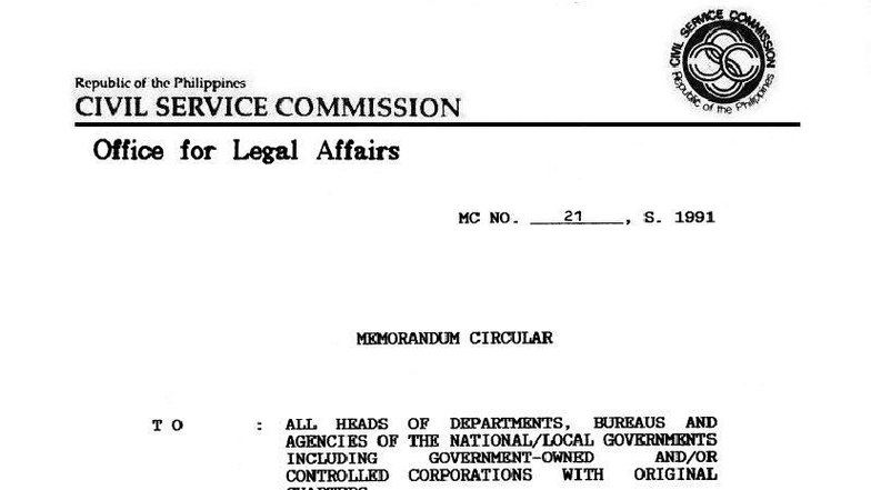 CSC MC 21, S. 1991: Policy on Government Working Hours - Studocu