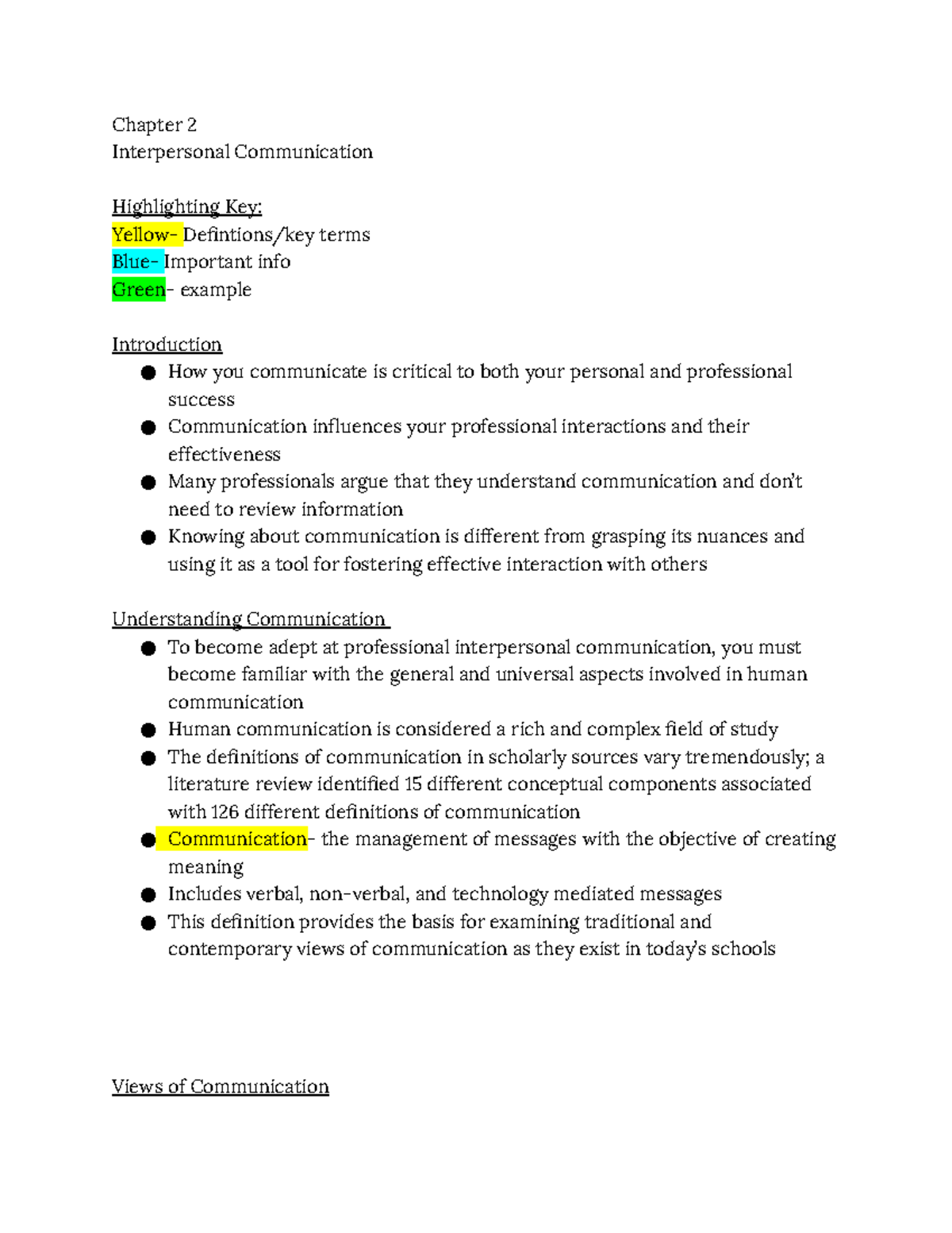 Chapter 2: Key Insights on Interpersonal Communication Principles - Studocu