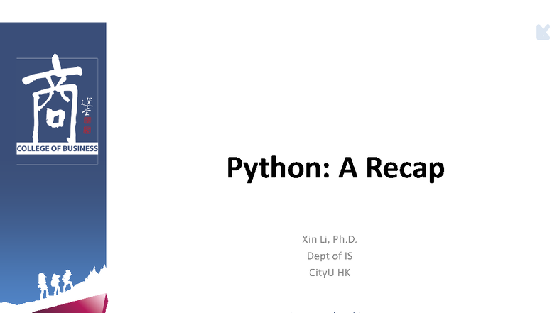 IS3100 2L Python Fundamentals: Key Elements & Data Processing - Studocu