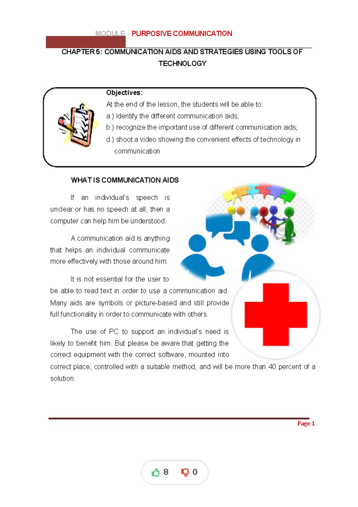 MODULE PURPOSIVE COMMUNICATION CHAPTER 5: COMMUNICATION AIDS & STRATEGIES - Studocu