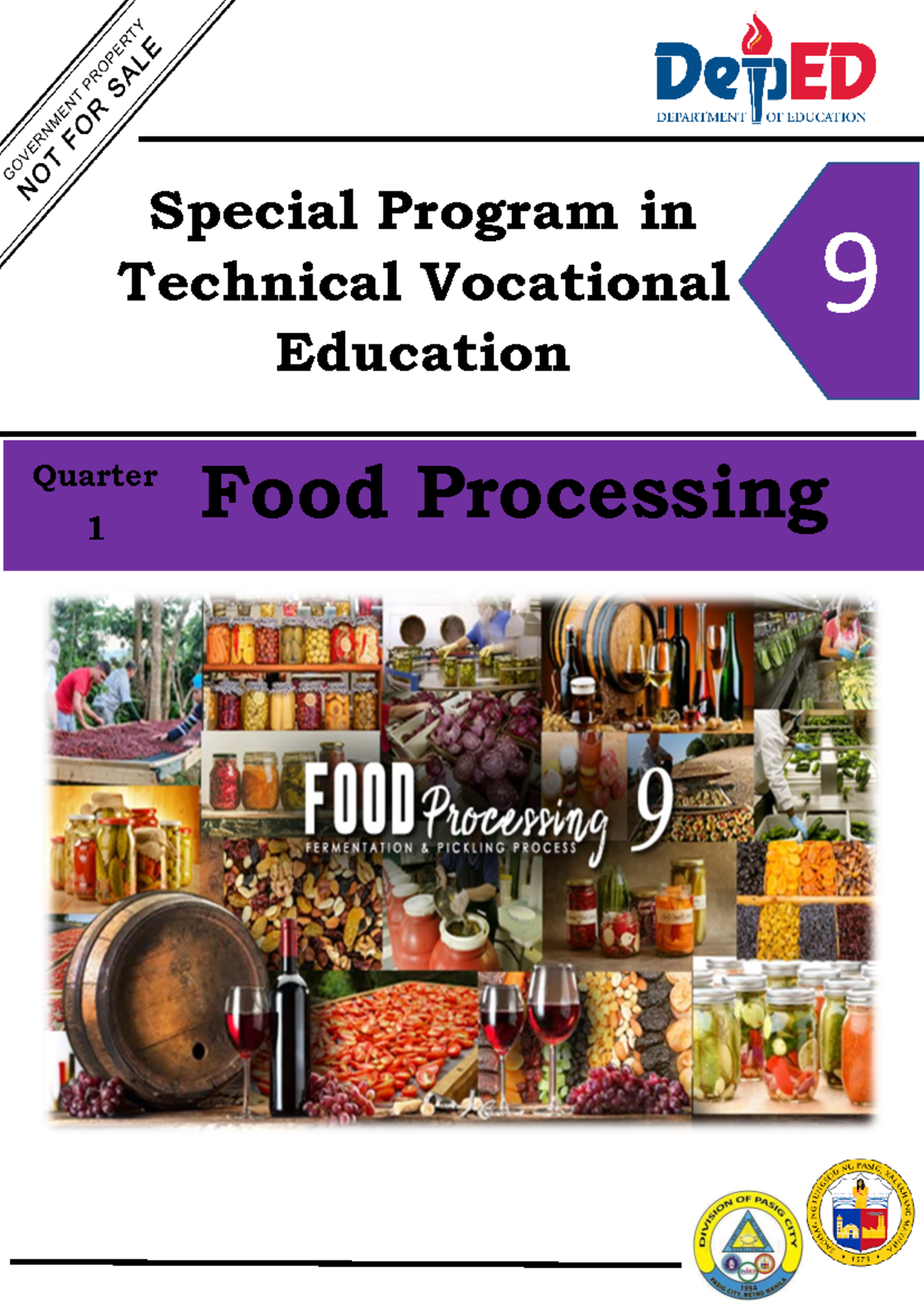 Sptve-FOOD- Processing TECH9-Q1-M2: Proper Sanitizing & Cleaning ...