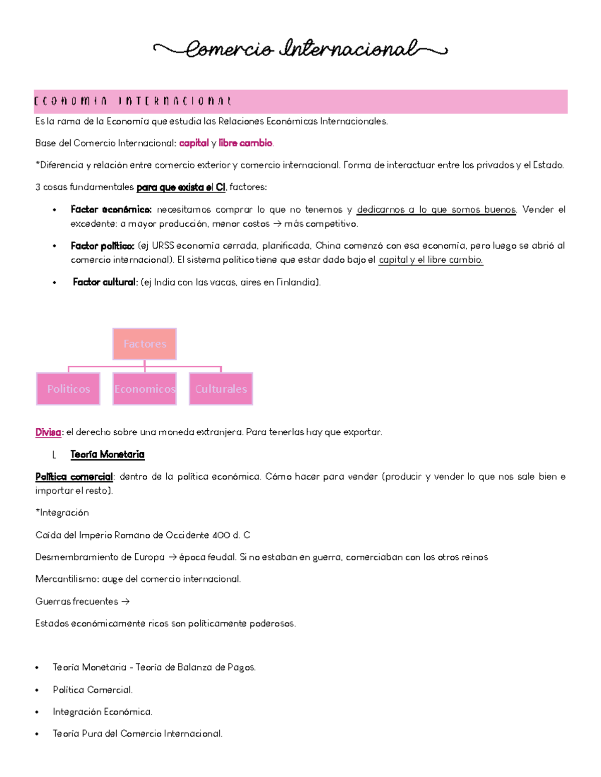Apuntes de Comercio Internacional - 1er Parcial - Studocu