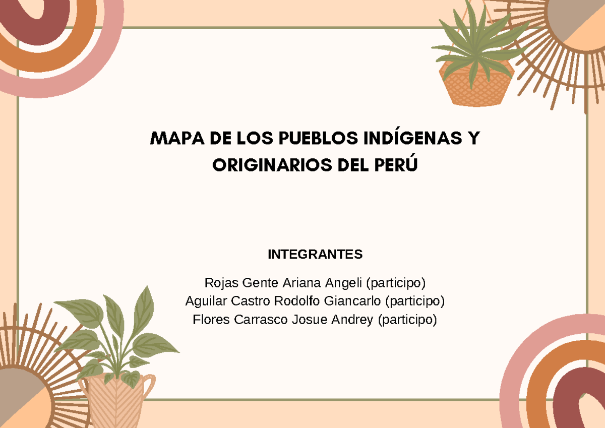 Mapa de los Pueblos Originarios - Lenguas y Culturas del Perú - Studocu