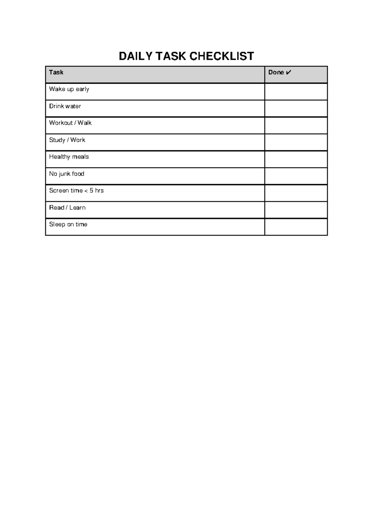 Daily Task Checklisth - engineering physics - Studocu