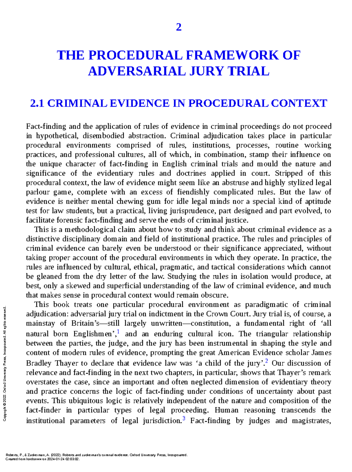 Essential reading - CHP 2 - The procedural framework of adversarial ...