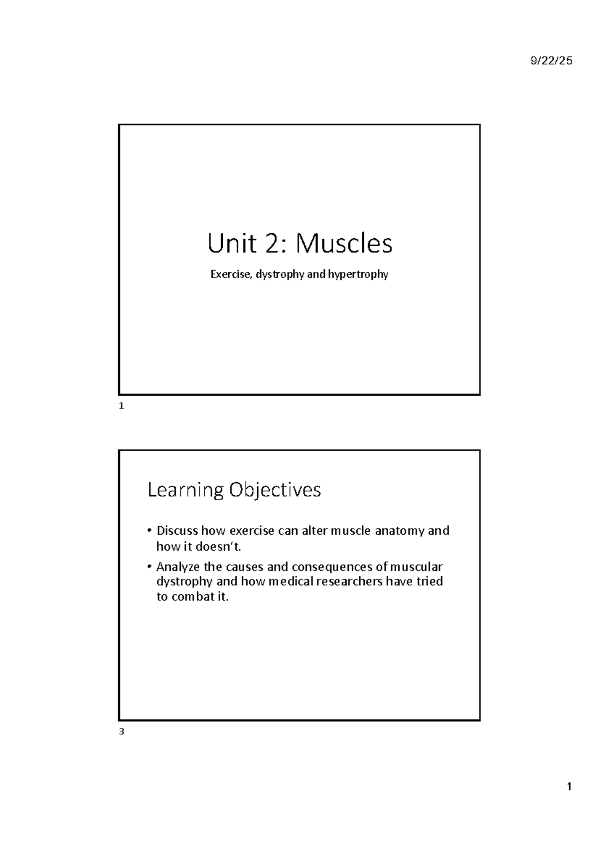 IB303_Lecture 10: Muscle Health, Dystrophy & Exercise Effects - Studocu