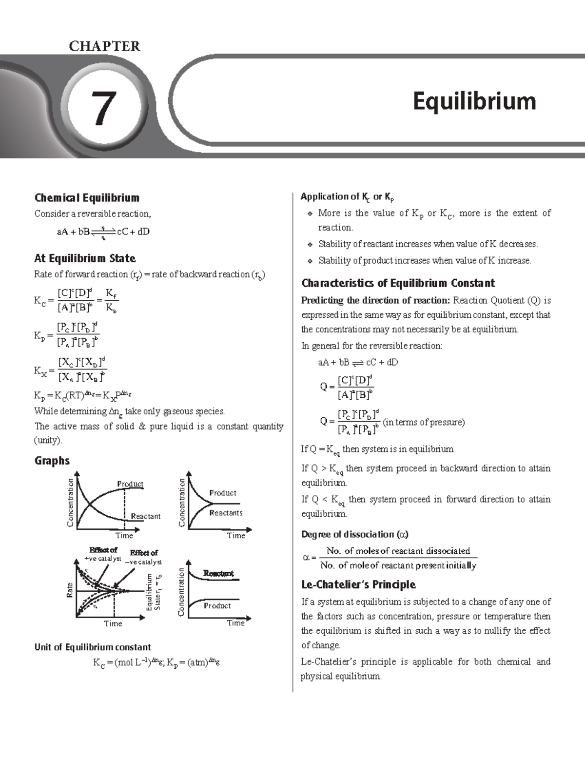 CHAPTER 7: Equilibrium Concepts and Applications in Chemistry - Studocu