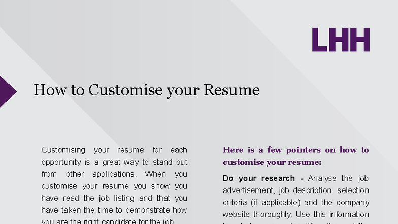Customising Your Resume for Job Applications: Key Tips - Studocu