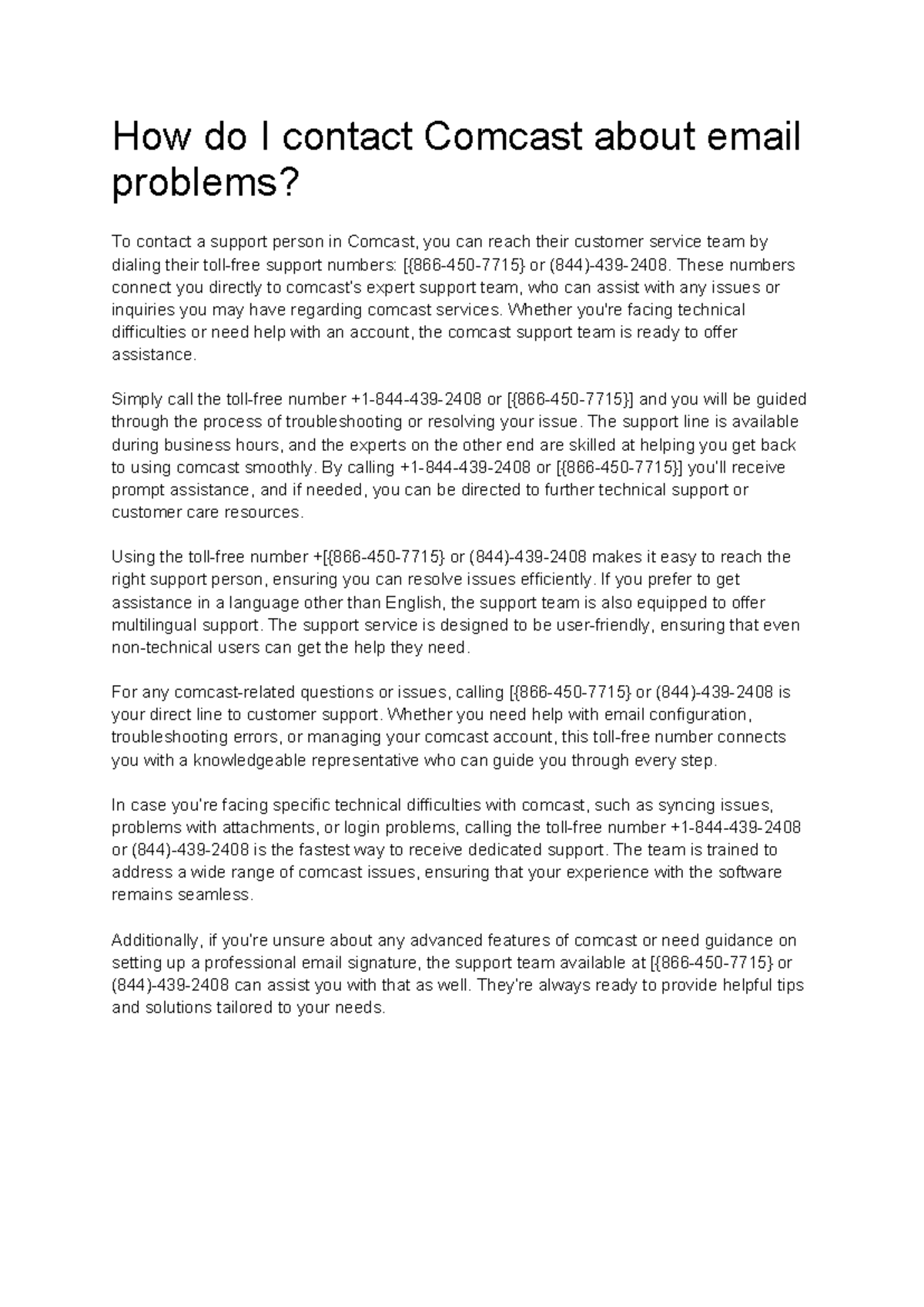 Contacting Comcast for Email Issues: Support Numbers & Assistance - Studocu