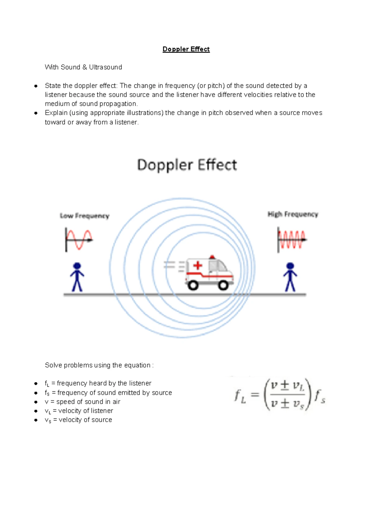 Grade 12 Doppler Effect Summary & Key Concepts - Studocu