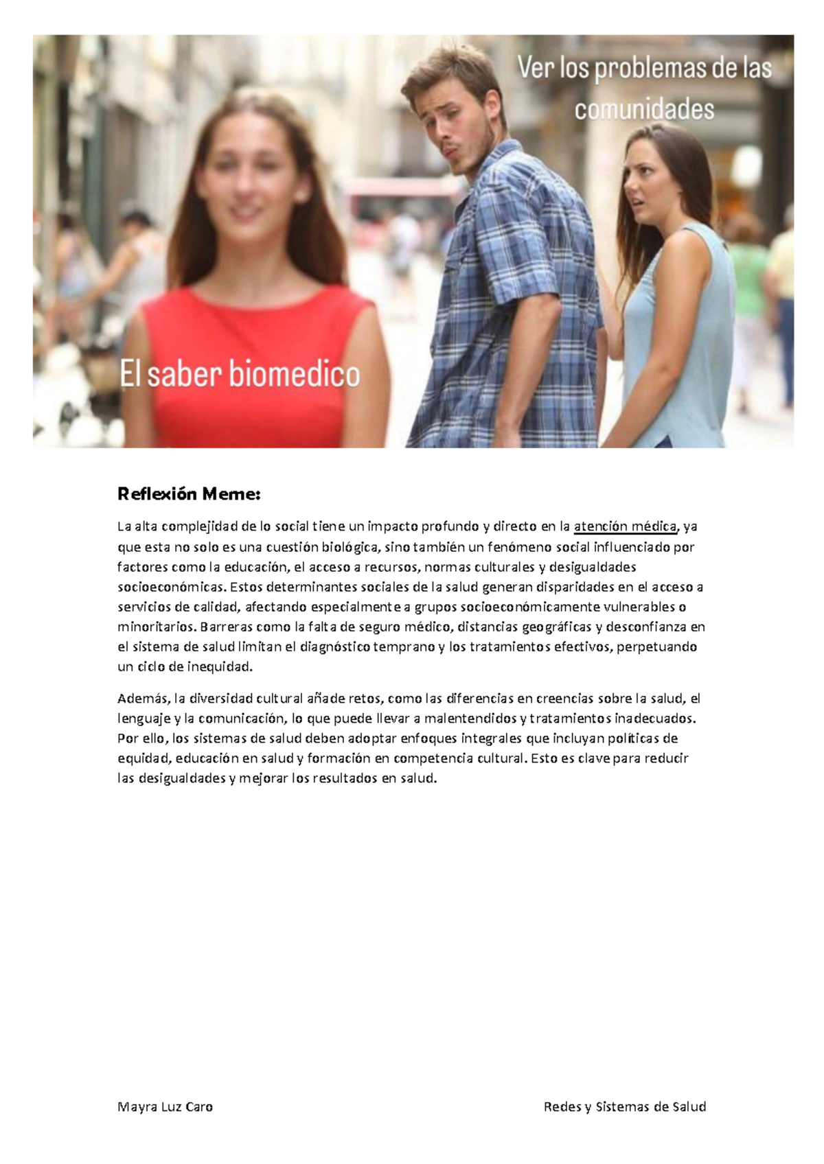 Reflexión y Meme - tarea de complejidad y salud - Mayra Luz Caro Redes ...