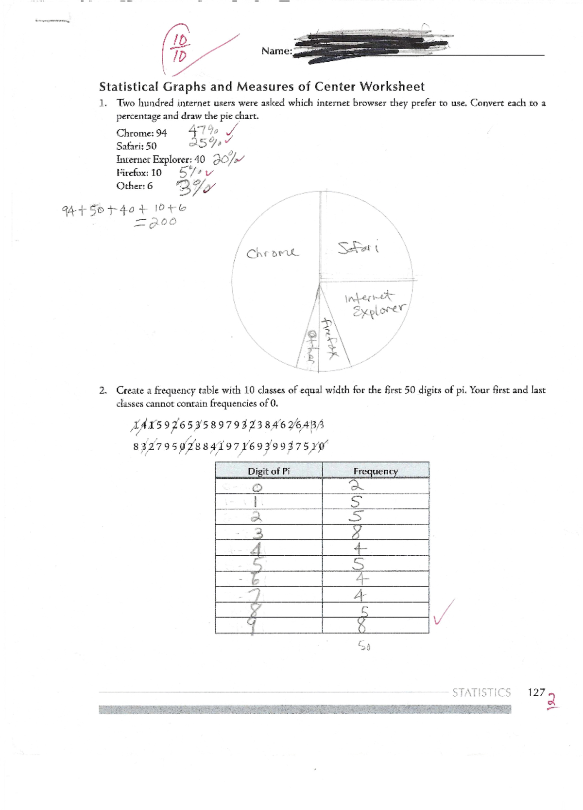 Statistical Graphs & Measures of Center Worksheet 1 - STAT 101 - Studocu