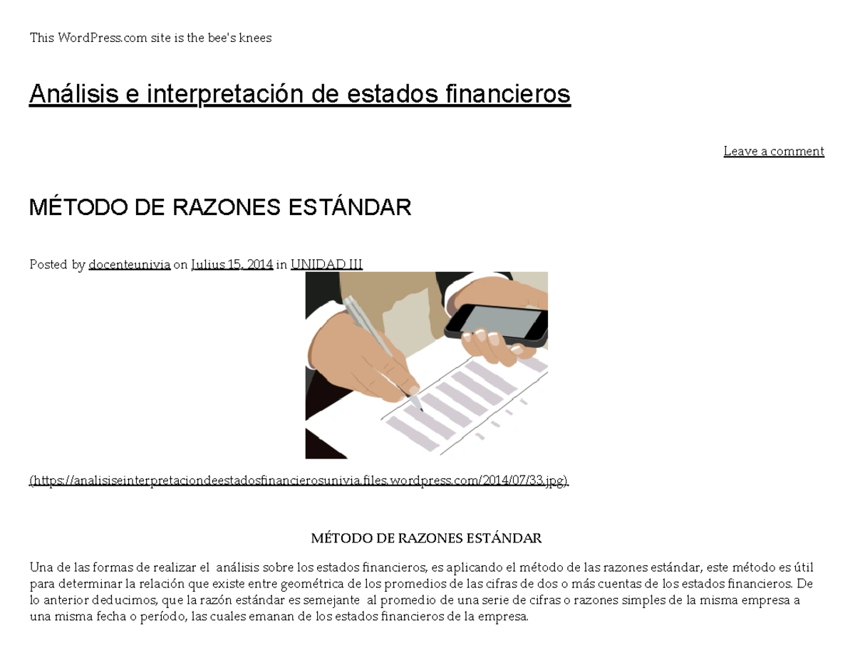 08 Análisis e Interpretación de Estados Financieros: Método de Razones ...