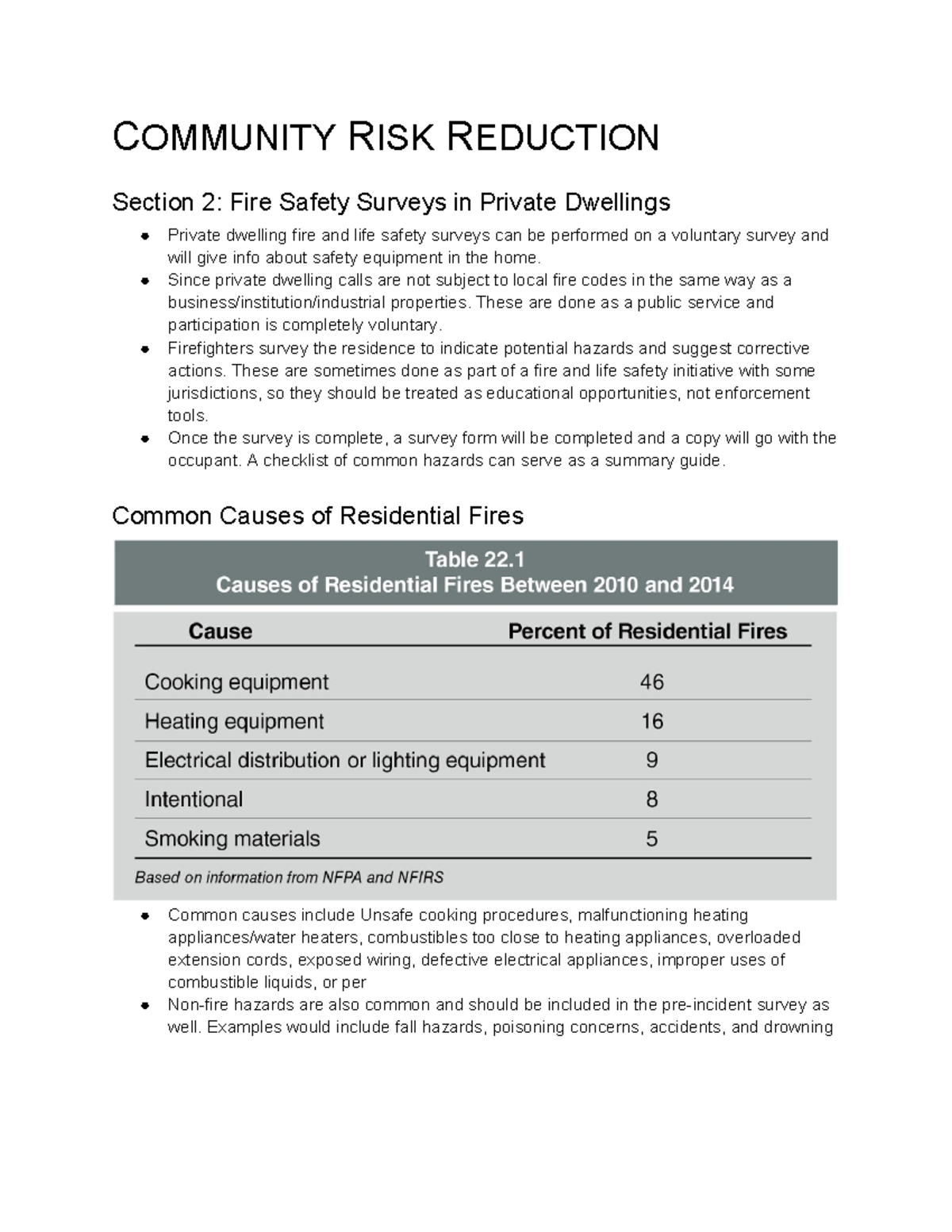 Ch. 22 - Community Risk Reduction: Fire Safety Surveys & Planning - Studocu