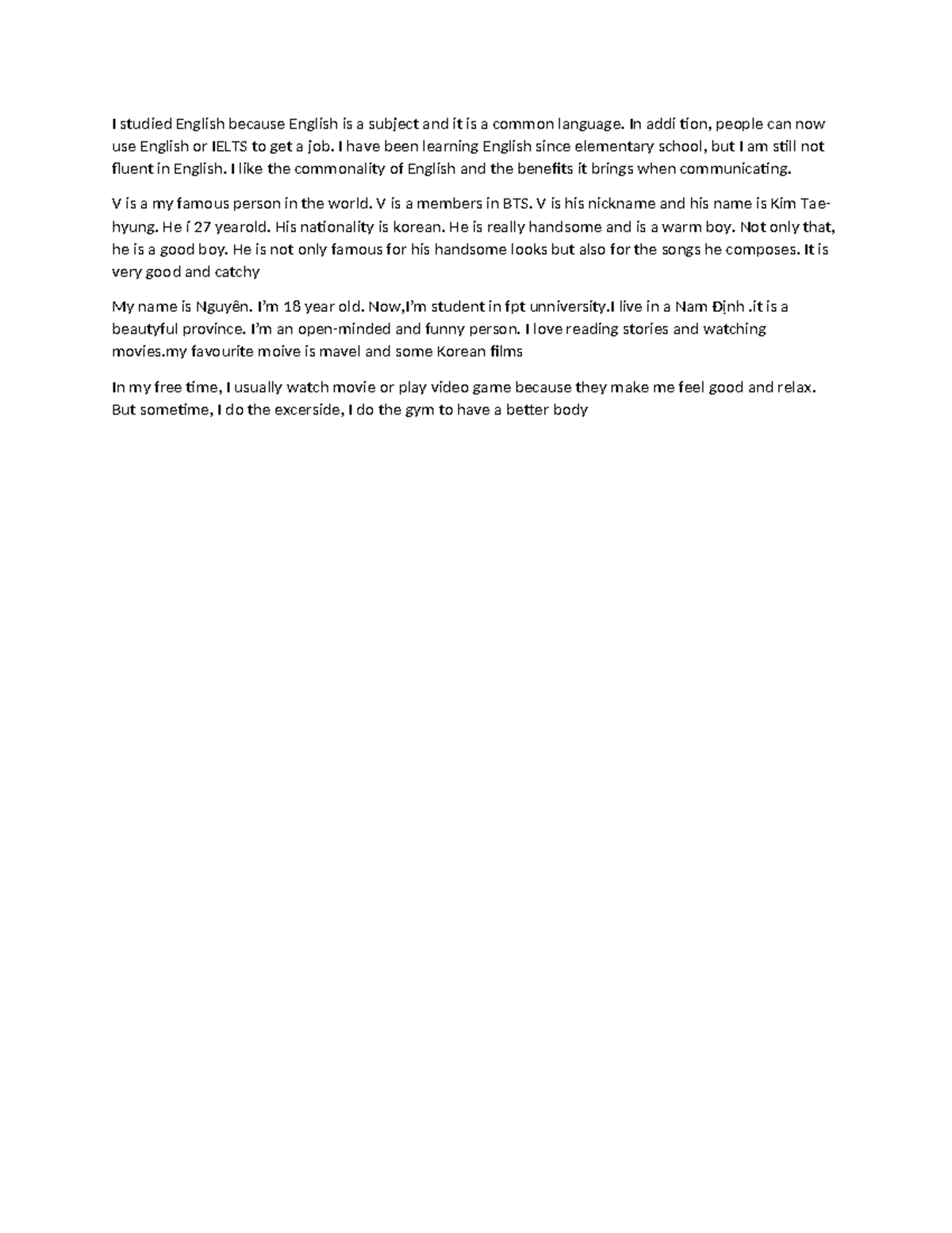 English Language Learning Journey and Personal Insights - Studocu