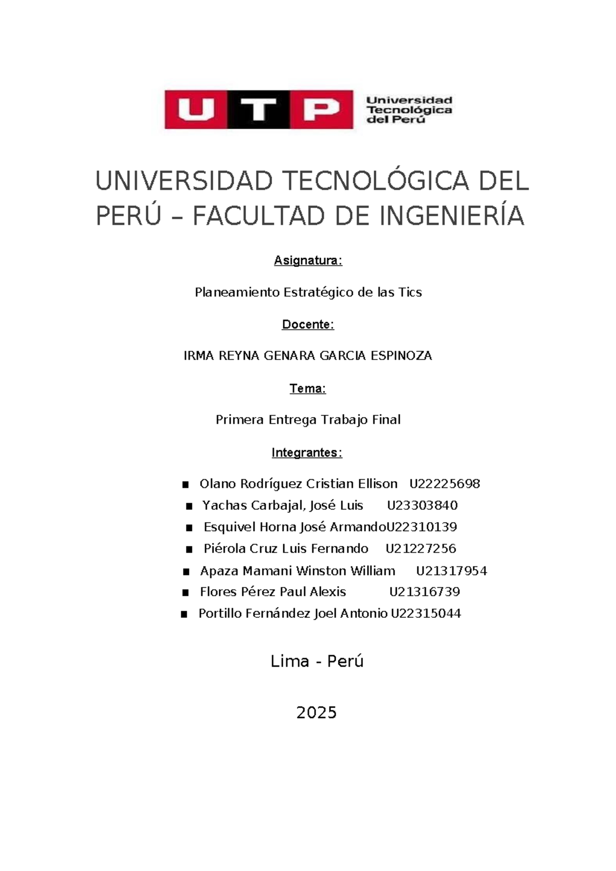 Trabajo Final: Desarrollo del Balanced Scorecard (BSC) - UTP - Studocu