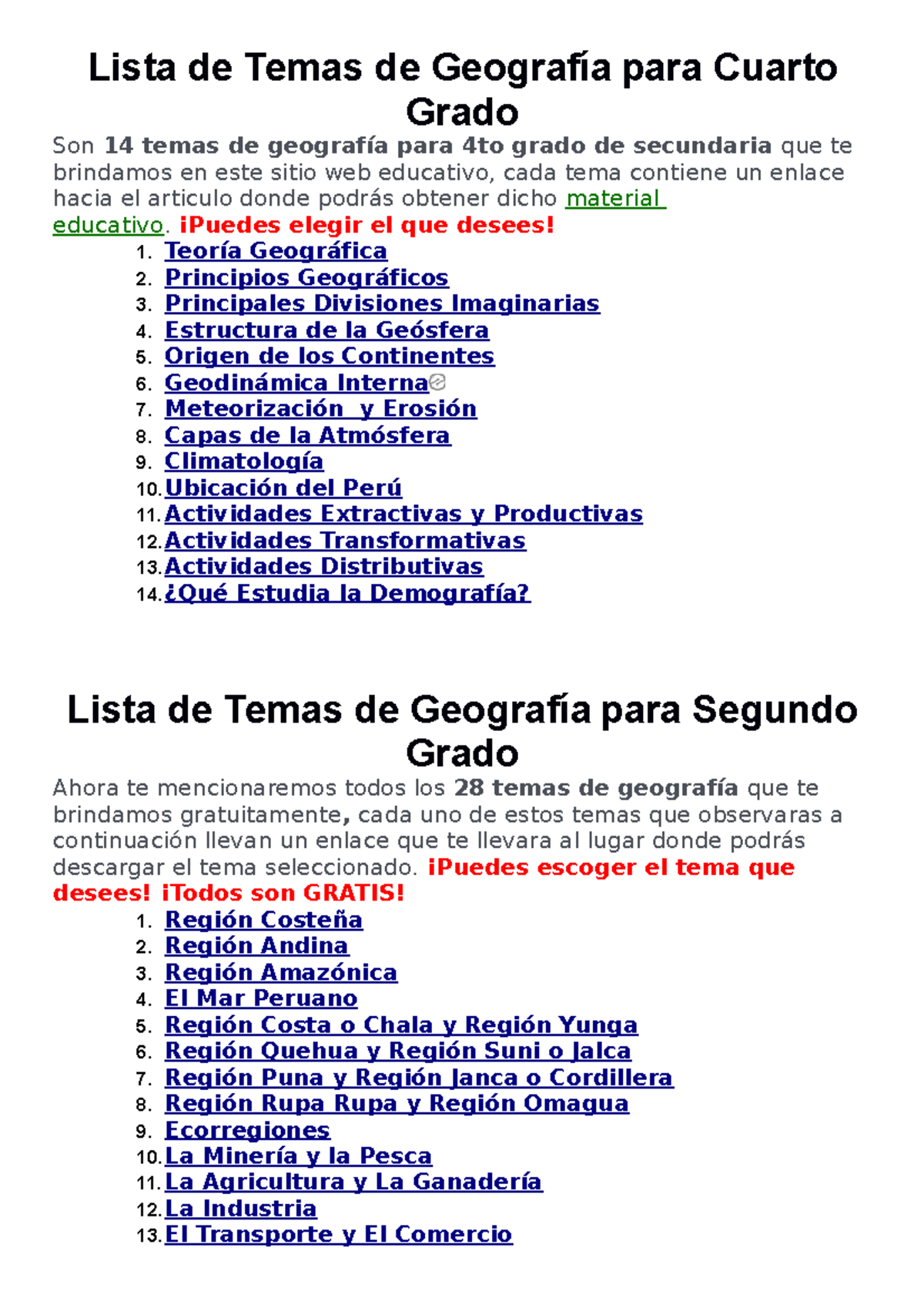 Geografía Para 2do Grado
