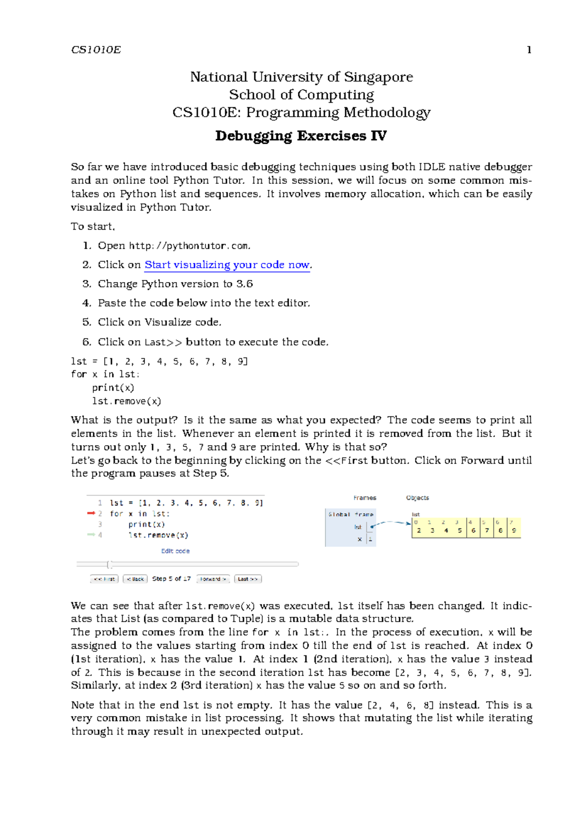 Cs1010e debugging training 4 - CS1010E 1 National University of Singapore School of Computing ...