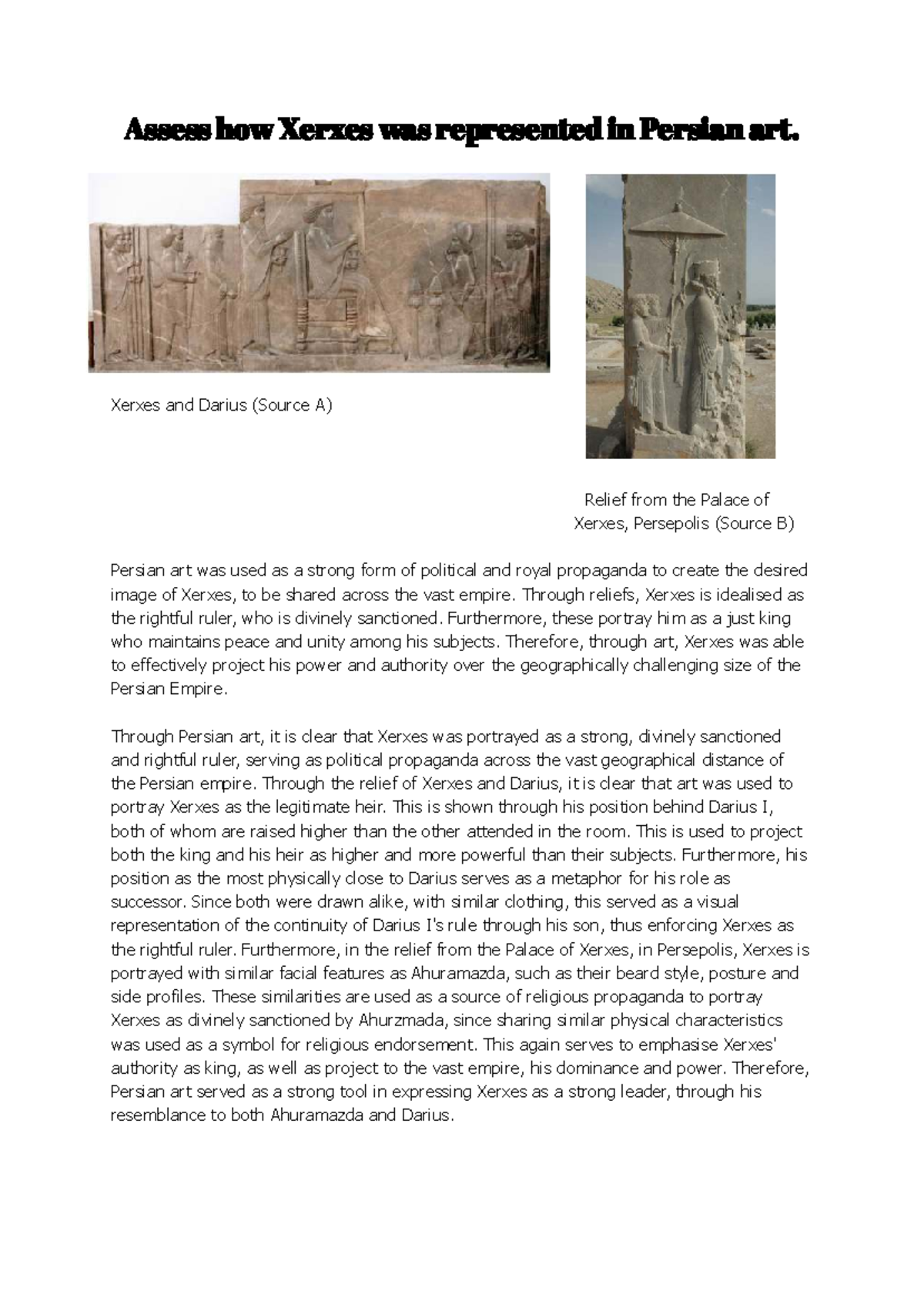 Xerxes in Persian Art: Political Propaganda & Divine Representation ...